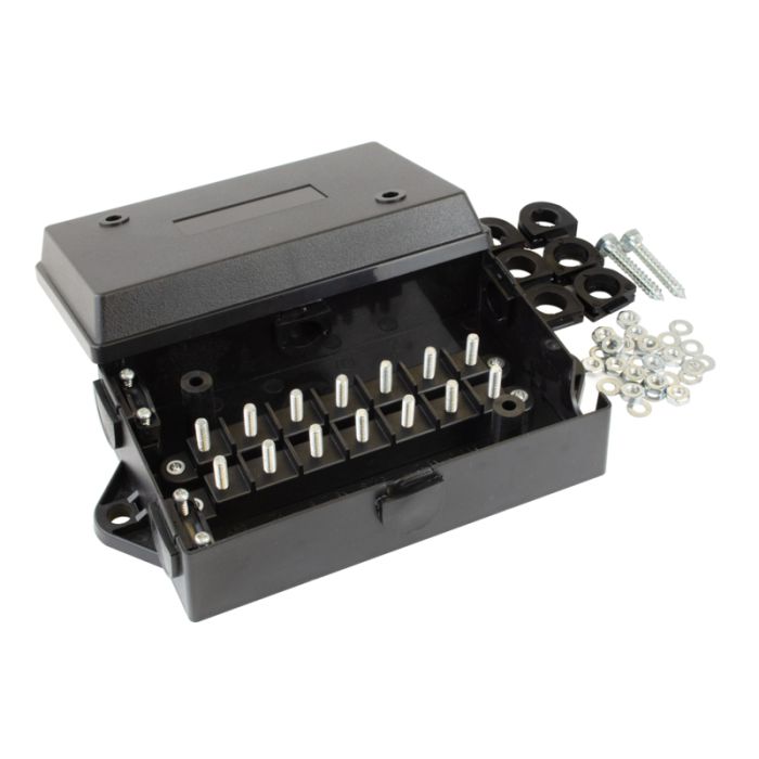 TERMINAL BLOCK JUNC BOX 14 10-32 STUDS